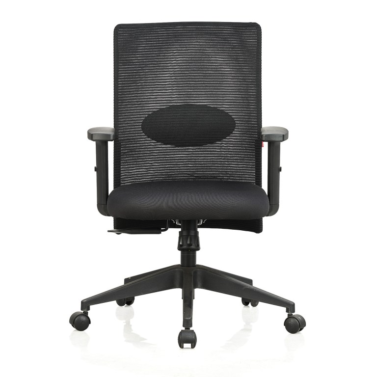 Featherlite Astro Medium Back Mesh Chair with Padded Lumbar Support ...