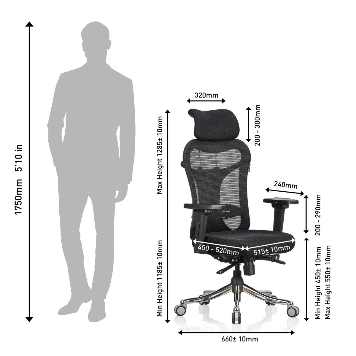Featherlite Optima High Back Mesh Chair with Multilock Seat Sliding ...