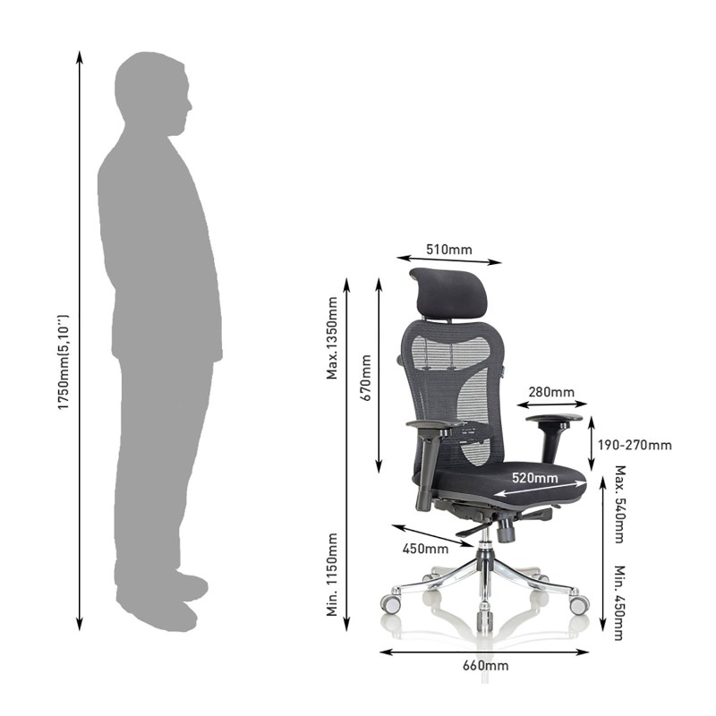 Featherlite Optima High Back Mesh Chair with Multilock Seat Sliding ...