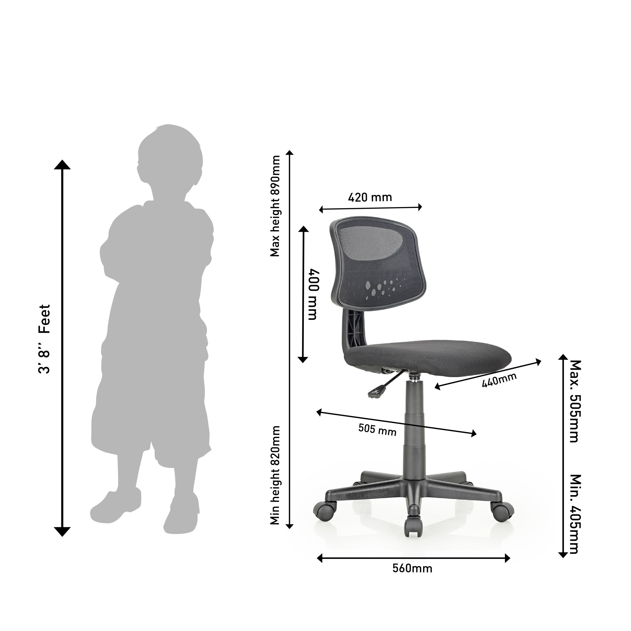 Featherlite Student Revolving Desk Chair without Arms – Featherlite ...